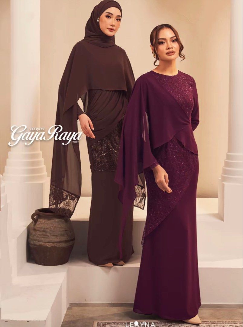 LEAYNA - Juenna dress in maroon , Women's Fashion, Muslimah Fashion ...