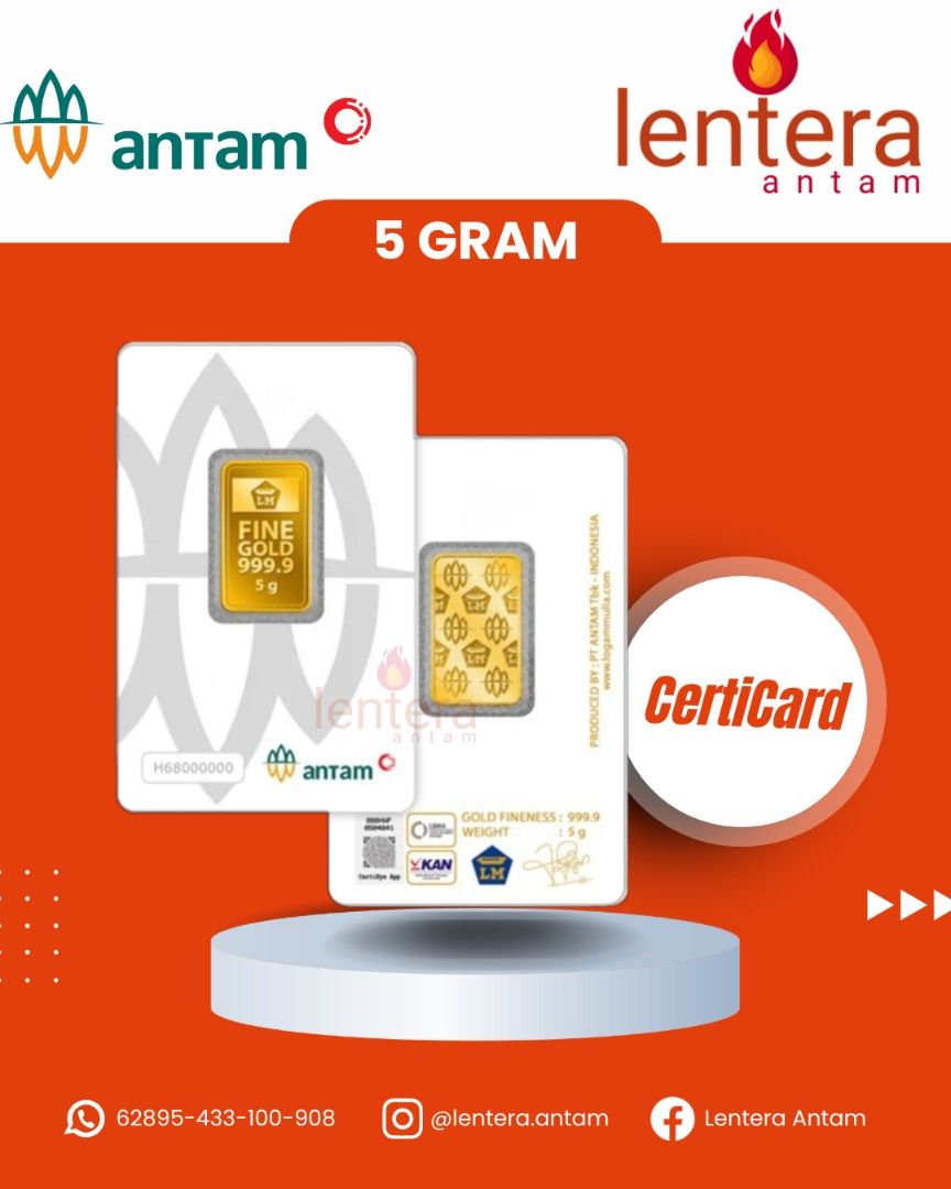 Logam Mulia Antam 5gr Emas 2025 5g 5gram 5 gr g gram, Antik, Jam ...