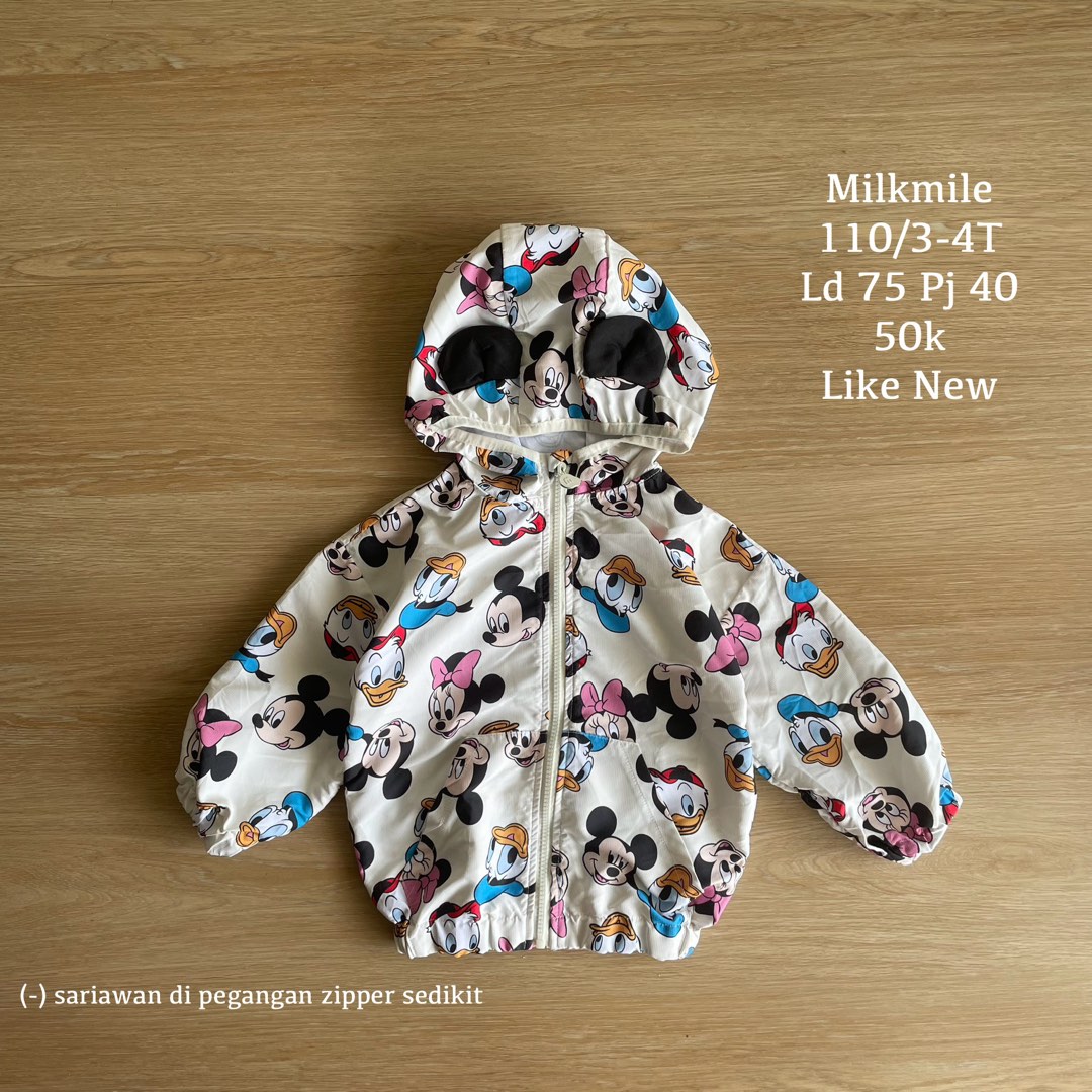 Milkmile Jacket anak karakter mickey mouse, Bayi & Anak, Baju Anak Perempuan, 4 hingga 7 tahun ...