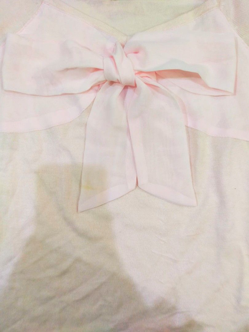 pink top ribbon rajut coquette vintage 90s cottagecore cutecore ...