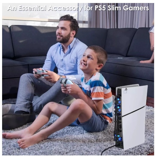 【SG Stock】PS5 Pro Cooling Fan External Fan Cooler with Blue Glare for ...