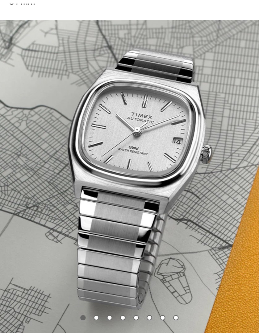 Timex Automatic 1983 E Line Reissue 34mm Stainless Steel Expansion Band ...