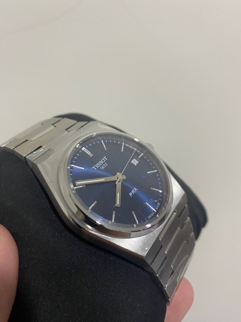 Tissot PRX Quartz Blue, Fesyen Pria, Jam Tangan di Carousell