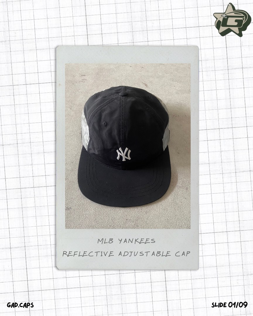 Topi MLB Yankees Reflective (rare) Adjustable cap, Fesyen Pria ...