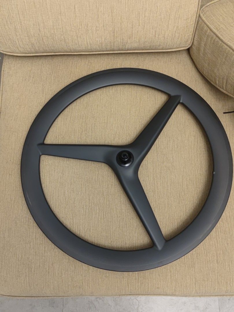 Trispoke Carbon wheelset for road fixie bike tri spoke 700c 451, Sports ...