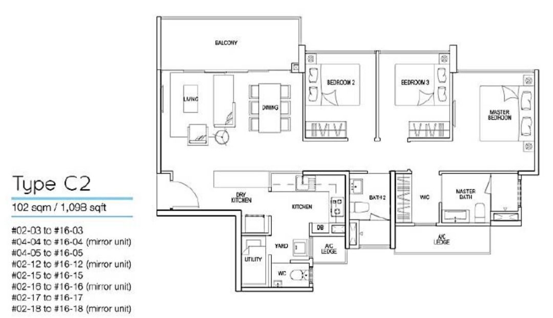 Waterbay EC 3 bedroom (1,098sqft) for rental from 12 June 2025 ...