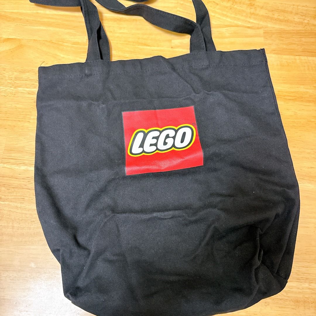 LEGO 樂高 LOGO 托特包 環保袋 購物袋 黑款 絕版 收藏, 家具及居家用品, 居家改善及收納用品, 收納箱及袋在旋轉拍賣