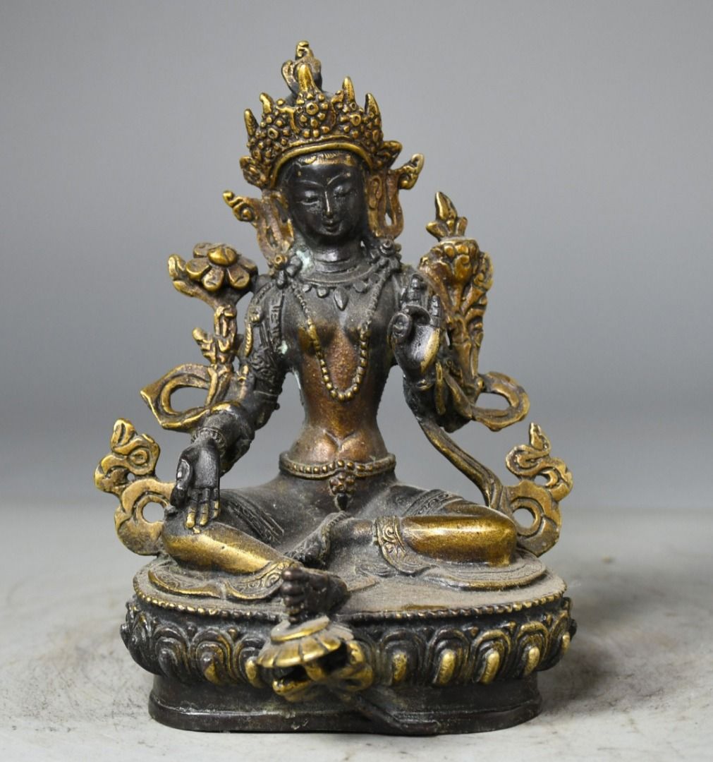 Chinese traditional collection of Tibetan bronze Buddha statues, gold ...