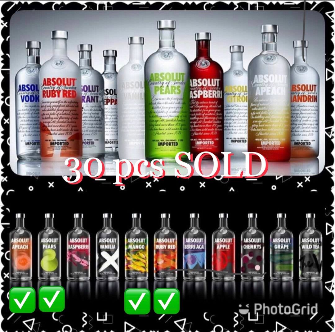 Empty Absolut Vodka Liquor Bottle Volka Collector Display Collection ...