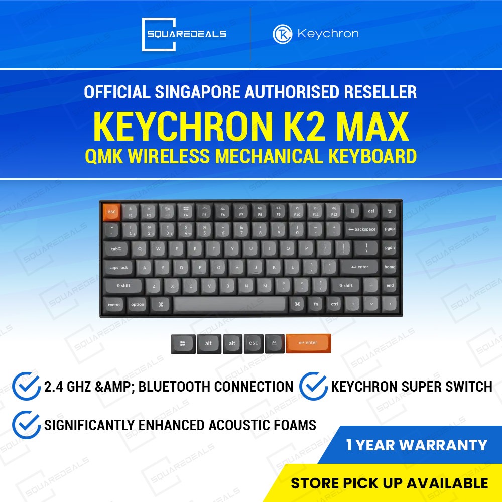 (FREE DELIVERY) Keychron K2 Max QMK Wireless Mechanical Keyboard ...