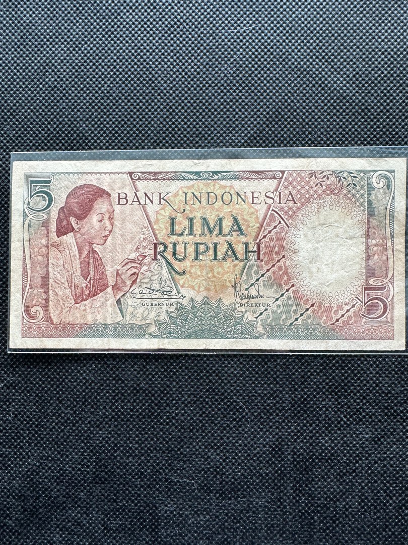 Indonesia 1958 5Rupiah Banknote (AU), Hobbies & Toys, Collectibles ...