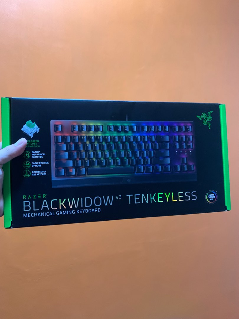 Keyboard Gaming Mechanical Razer Black Widow V3 Tenkeyless, Video Game ...