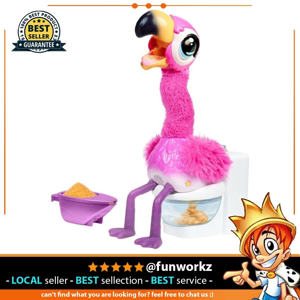 Little Live Pets Gotta Go Flamingo | Interactive Plush Toy That Eats ...