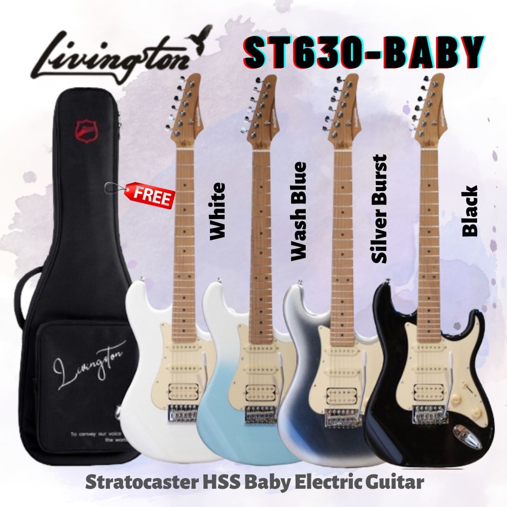 Livingston ST630-BABY Stratocaster HSS Baby Electric Guitar, Roasted ...