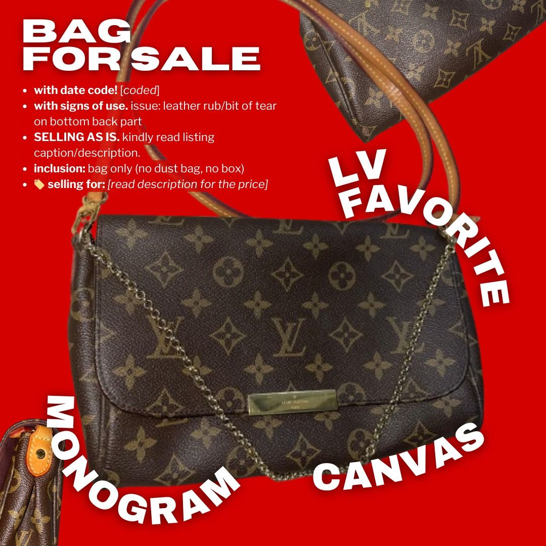 LV Favorite Monogram Canvas Crossbody Bag with Date Code (Louis Vuitton ...