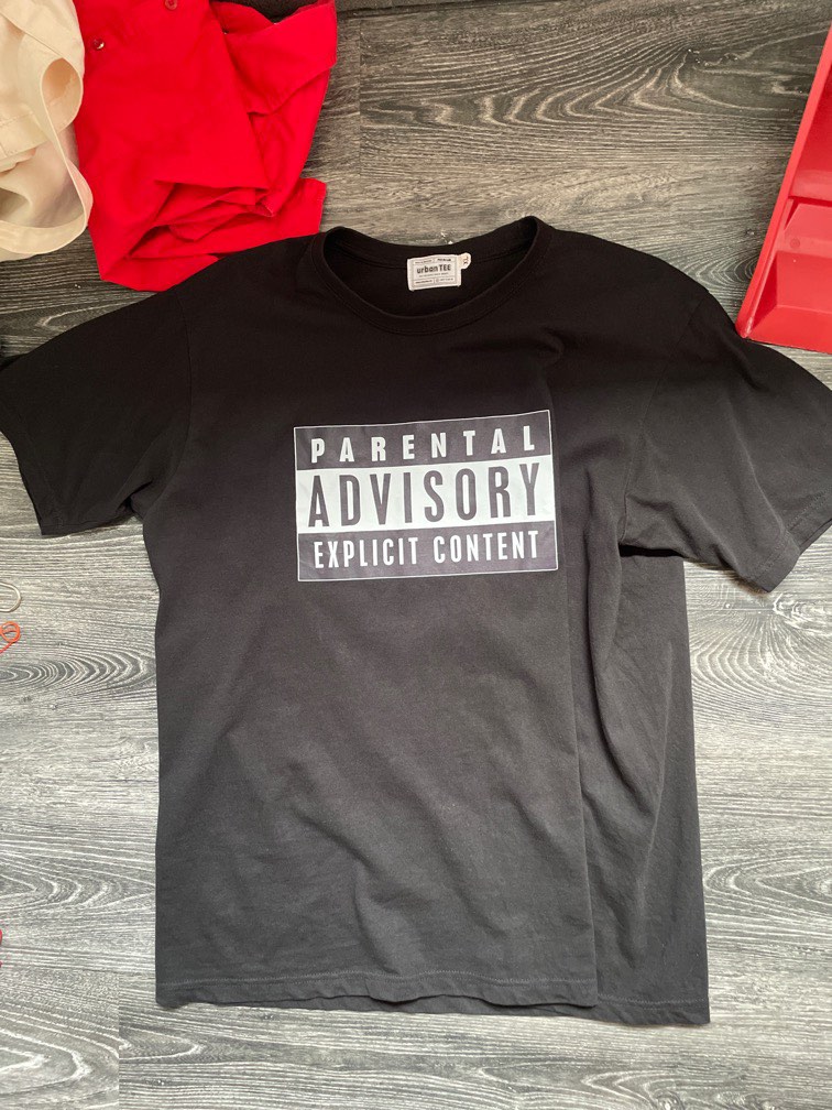 Parental Advisory explicit content / Graphic black Tee XL clean no pet ...