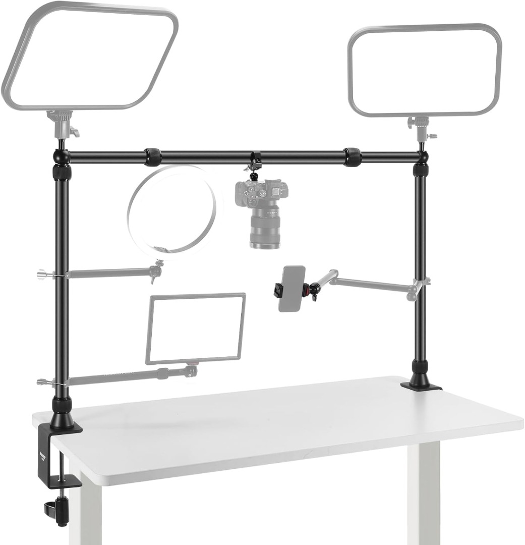 [promo] NEEWER Overhead Camera Mount Rig with Dual Ballhead Super Clamp/Phone Holder/C Clamp for ...