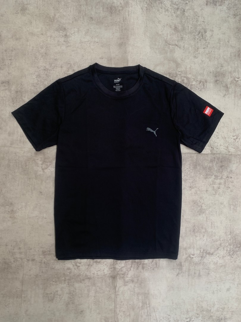 Puma basic logo kaos jersey olahraga running lari sport gym sepeda ...