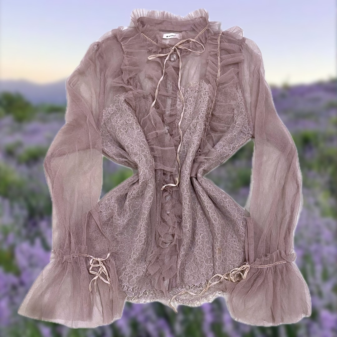 RARE Lilac Victorian Lace Blouse Coquette Douyin Victorian Kawaii ...