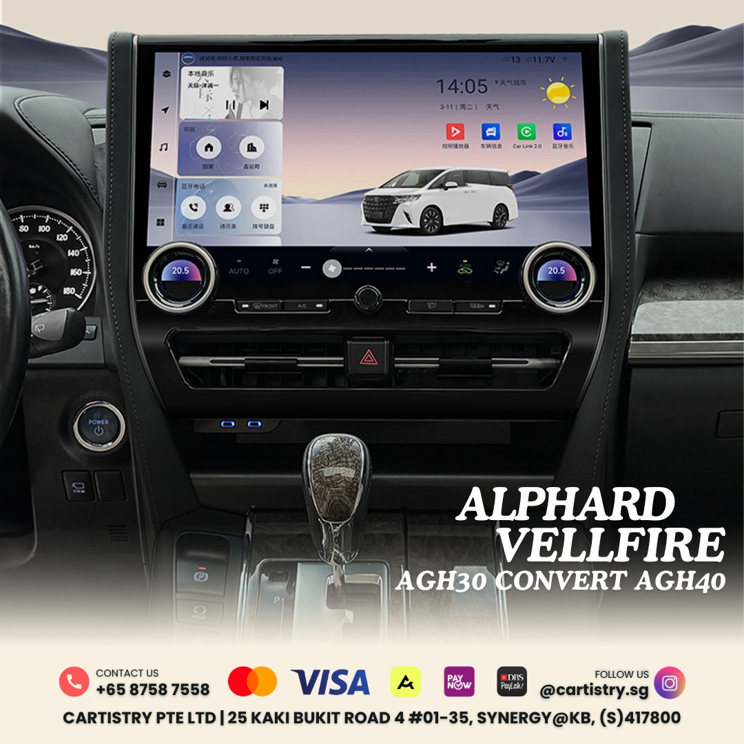 TOYOTA ALPHARD VELLFIRE AGH30 CONVERT TO AGH40 30-40 15.6 INCH ANDROID ...