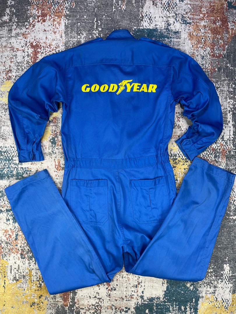 Vintage Goodyear Back Hit Big Logo Mechanic Coveralls, Men's Fashion ...