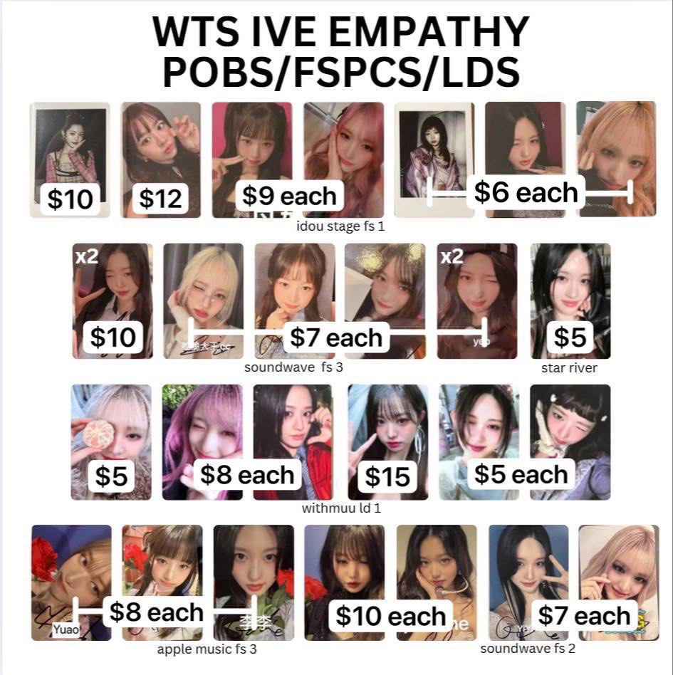 wts INCOMING IVE EMPATHY lds polas pobs fspcs yujin wonyoung gaeul liz leeseo rei, Hobbies ...