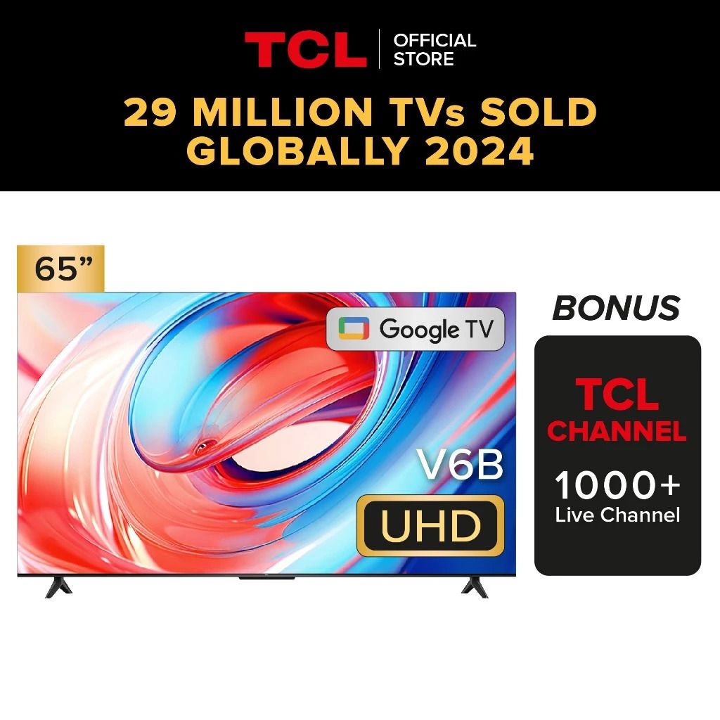 【5 Years Warranty】TCL V6B Google TV | 65 inch | 4K Smart TV | HDR 10, TV & Home Appliances, TV ...