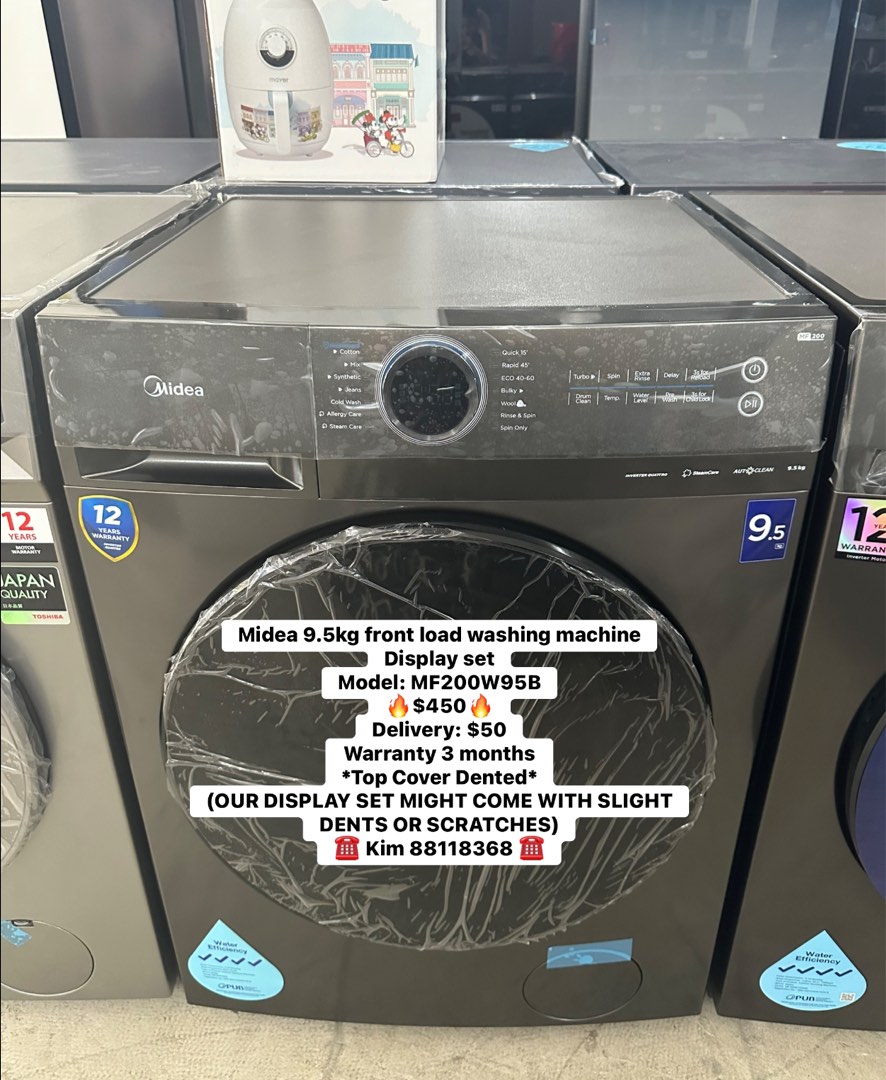 🔥 Midea 9.5kg front load washing machine Display set Model: MF200W95B 🔥$450🔥 Delivery: $50 ...