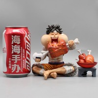 Action Figure One Piece Monkey D Luffy Mode Gk Eat Meat Sitting Chicken ...