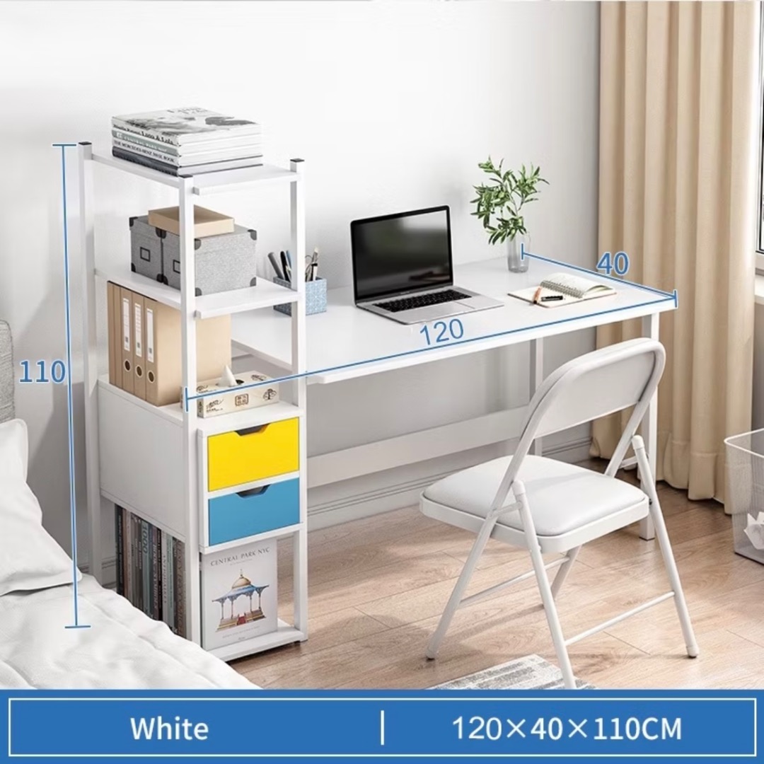 Computer Study Desk | Laptop Desk With Shelf | Office Workstation Table ...