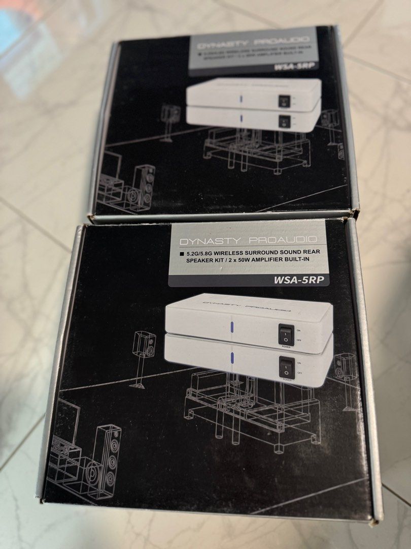 DYNASTY PROAUDIO WSA-5RP Wireless Surround Sound Rear Speakers Kit with ...