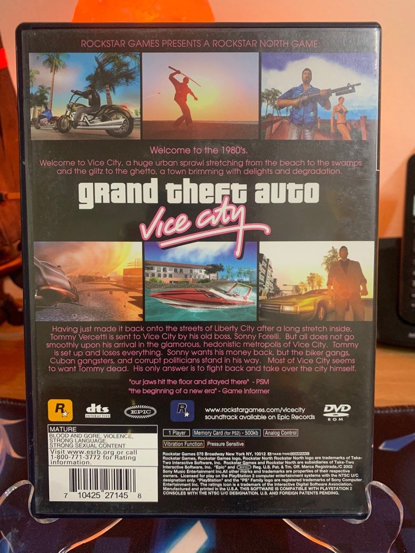 Grand Theft Auto Vice City Sony PlayStation 2 PS2 Game Complete w/ Map ...