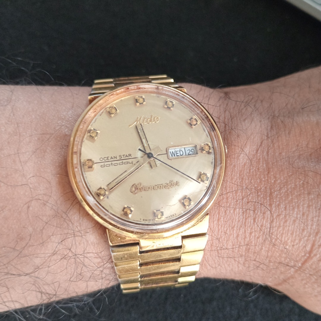 Jam Tangan Mido Chronometer Ocean Star Data Day Second Original, Antik ...