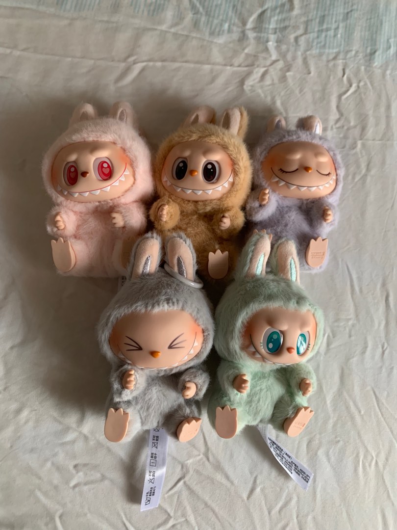 Labubu v2 have a seat authentic pop mart plush soft toy vinyl face bag ...