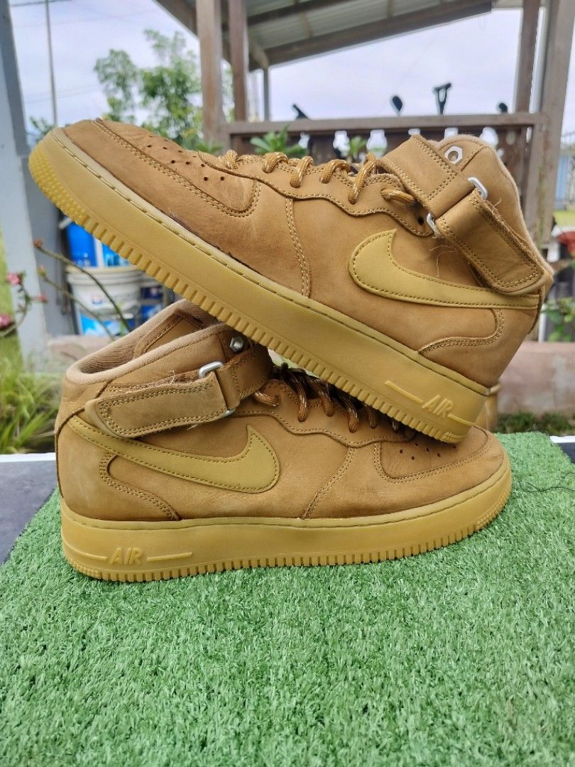 Nike af1 Air force mid wheat AF1 8.5uk, Men's Fashion, Footwear ...