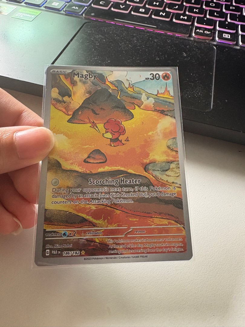 Pokemon TCG - Magby FA PAF, Hobbies & Toys, Toys & Games on Carousell