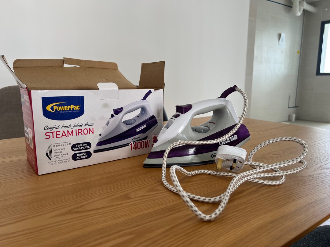 PowerPac Steam Iron (1400W) with Teflon Soleplate – Like New, TV & Home ...