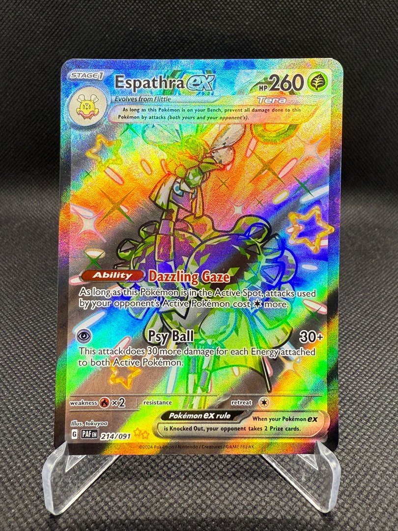 Shiny Espathra EX 214/091 (Paldean Fates Pokémon cards), Hobbies & Toys ...