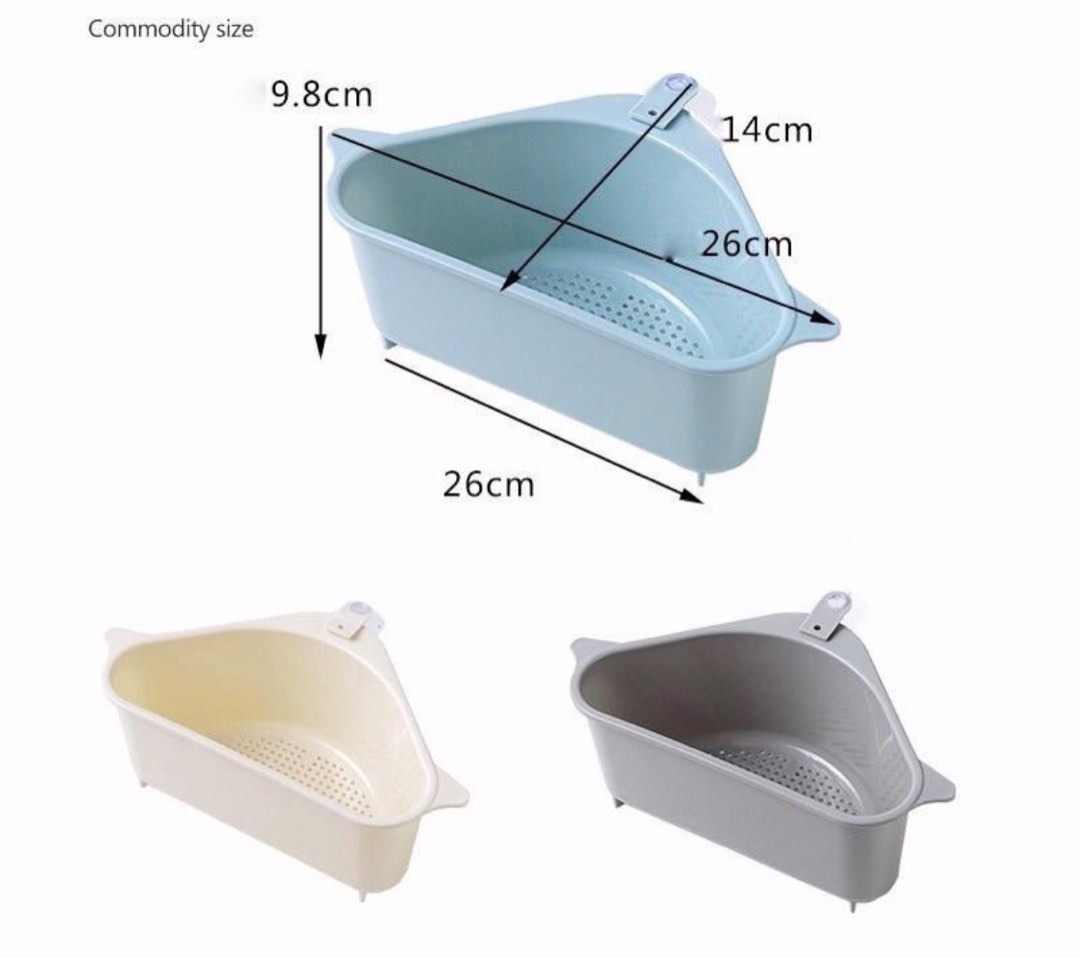 Triangle Shape holder keranjang rak sudut Drain Rak sudut Ranjang Wash ...