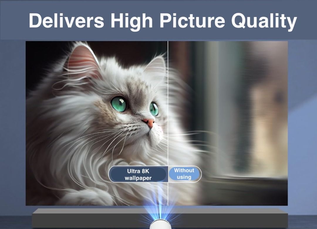 8K/4K Ultra HD Electrostatic Self-Attached Projector Screen Wallpaper ...