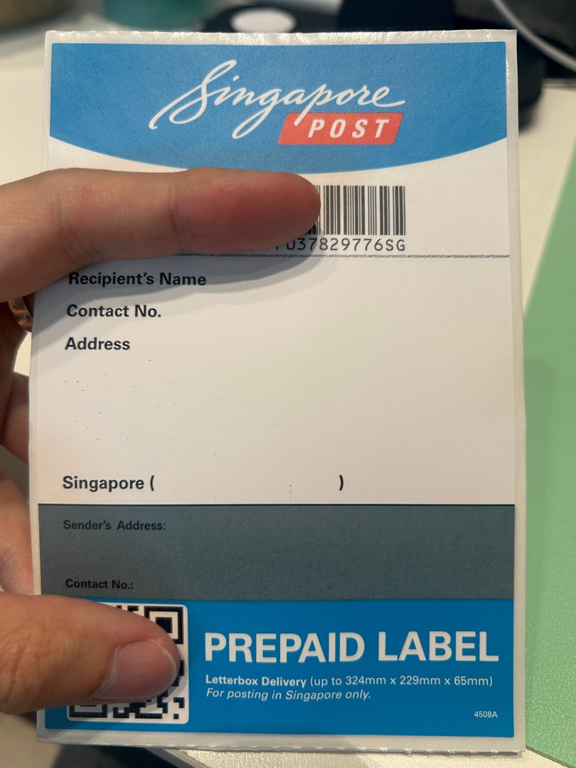 9 x SingPost Tracked Letterbox Prepaid Label, Hobbies & Toys ...