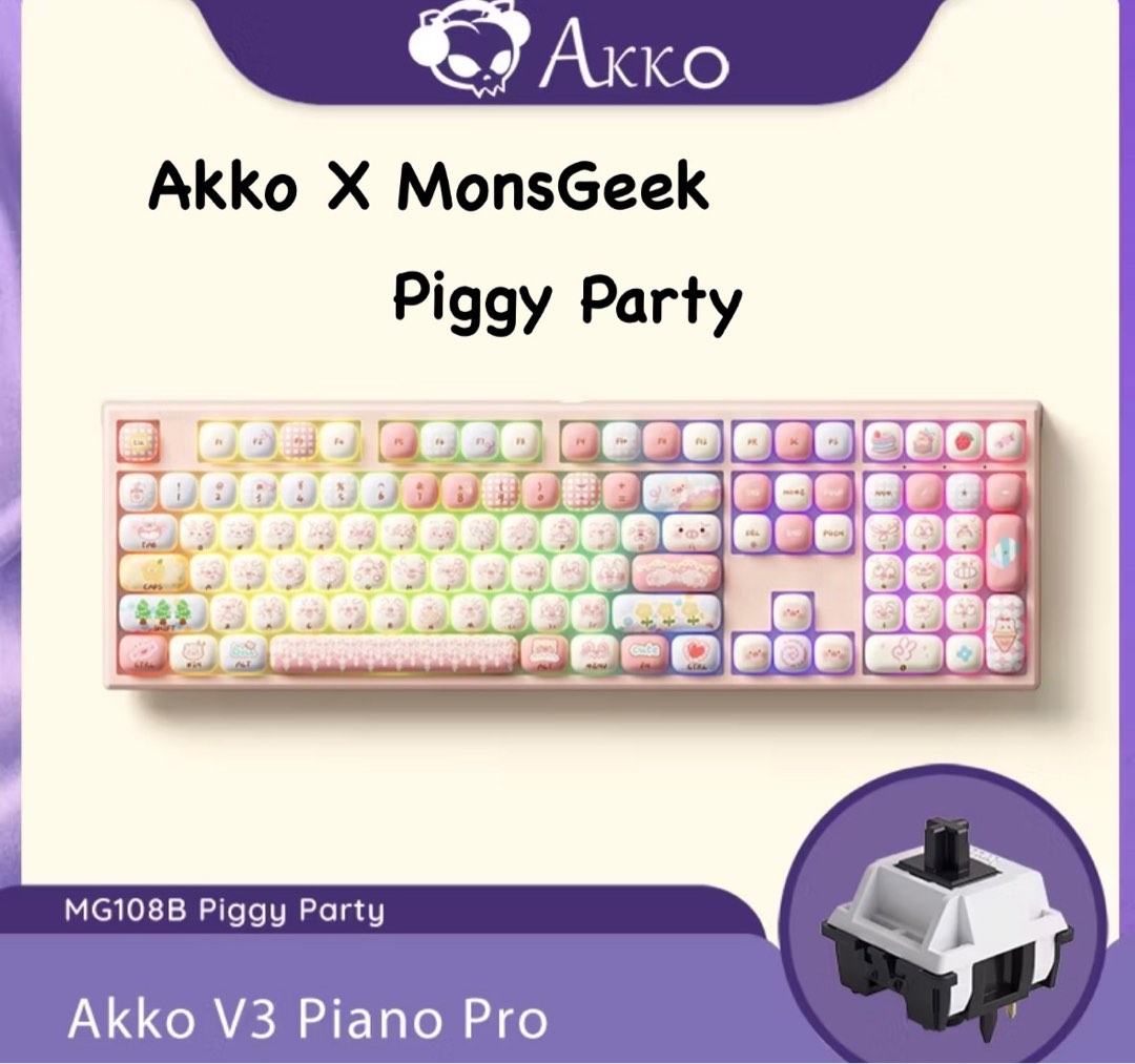 Akko X MonsGeek Piggy Party with number keypad / CREAMY SOUND keyboard ...