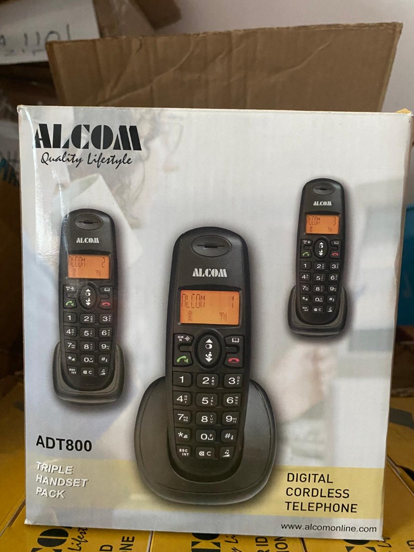 Alcom trio triple DECT cordless phone house phone, Computers & Tech, Office & Business ...