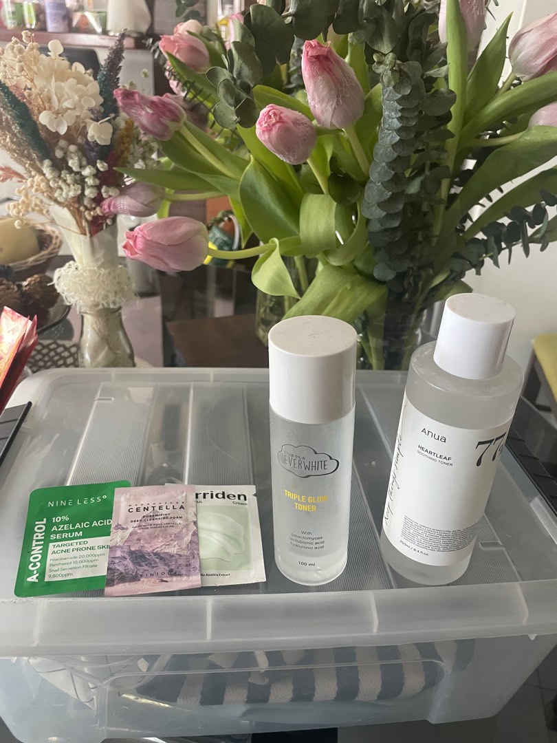 Anua Everwhite Toner with freebies, Beauty & Personal Care, Face, Face ...