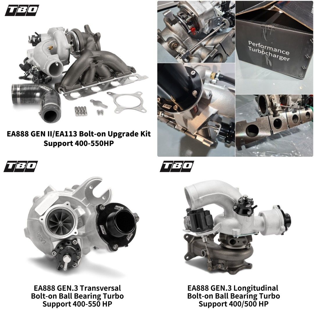 AUDI VW K04 TBO (EA38R) EA888 GEN III MQB bolt-on hybrid turbocharger upgrade for 400/450/500 ...