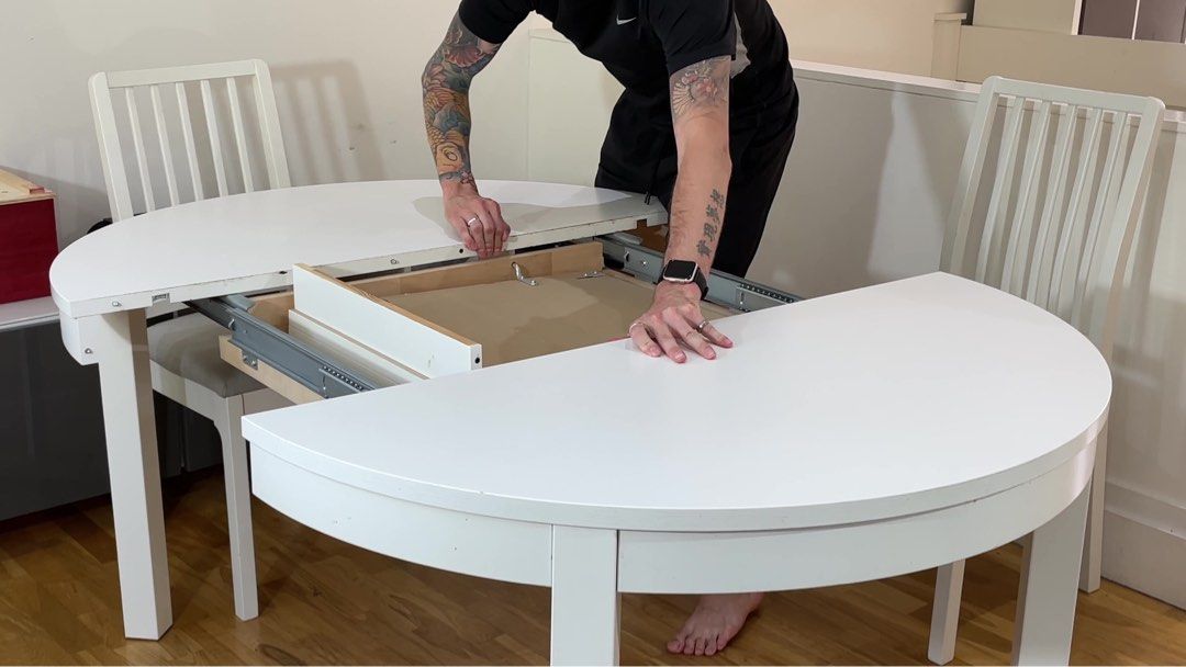 BRAND NEW IKEA Bjursta Extendable Dining Table (4-8 Seater), Furniture ...