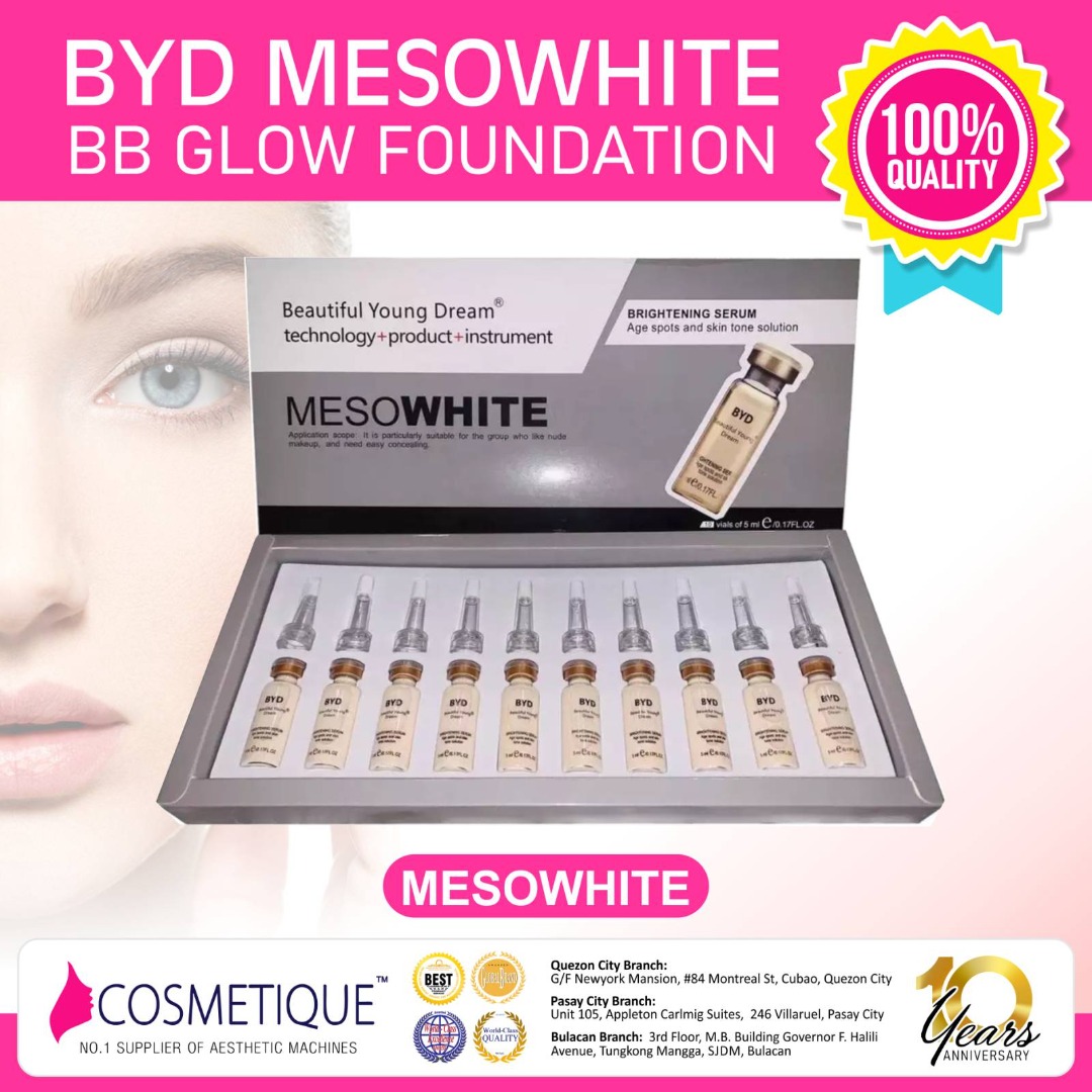 BYD Mesowhite BB Glow Foundation, Beauty & Personal Care, Face, Makeup on Carousell