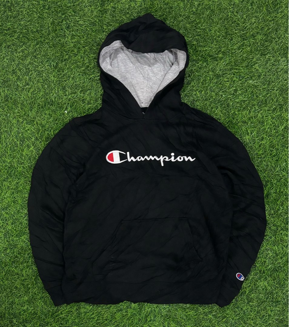 CHAMPION SCRIPT HOODIE (EMBROIDERED), Men's Fashion, Tops & Sets ...