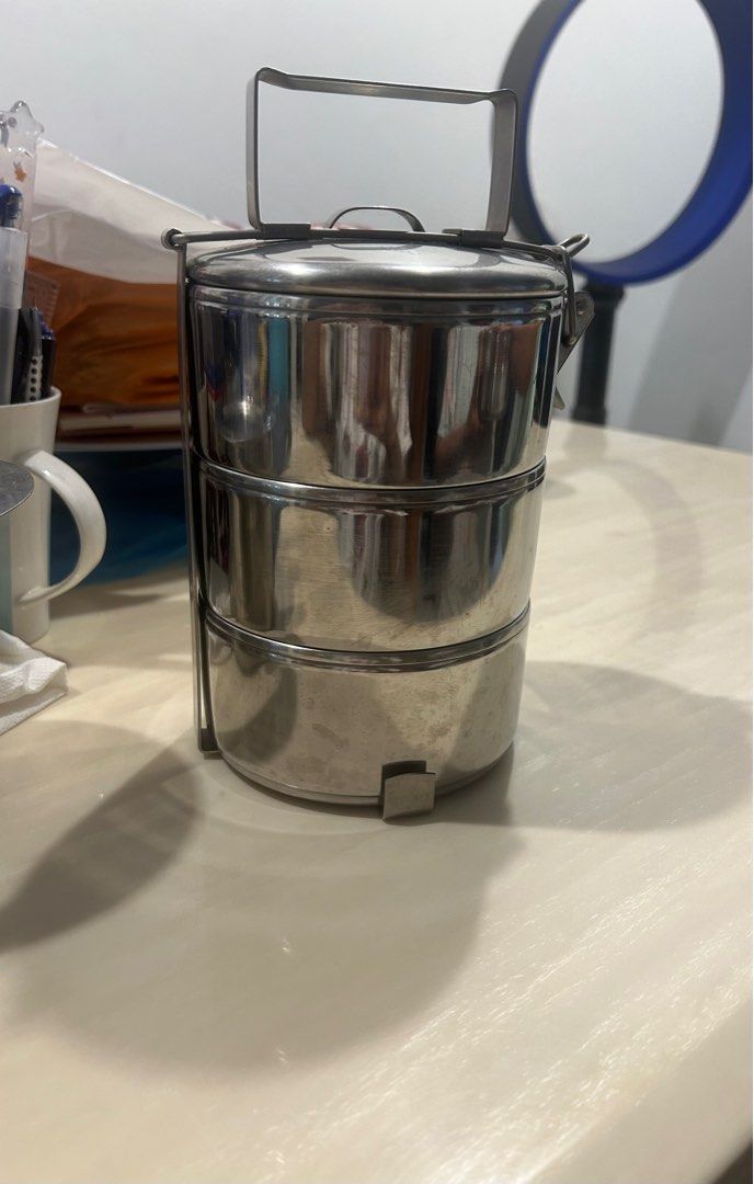 Clearance- Zebra Stainless steel 3 tier Lunch Box Set/ Tiffin Carrier ...