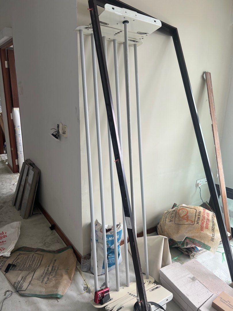 Clothes Drying Rack HDB manual pulley, Furniture & Home Living ...